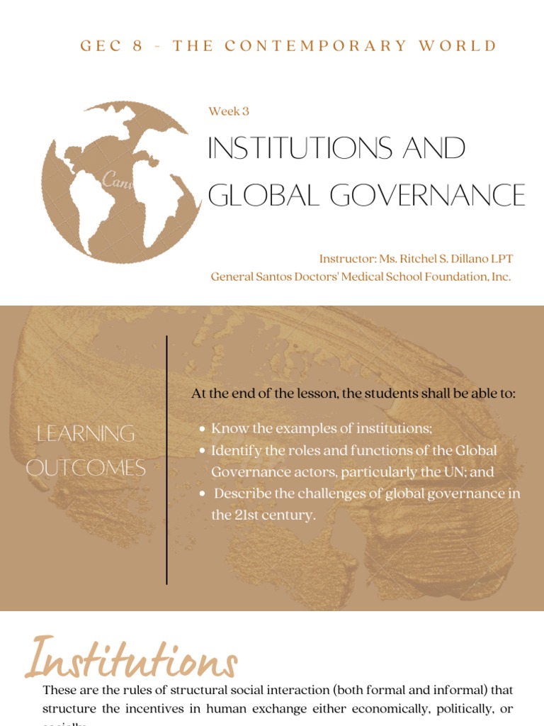 GEC8 Institutions and Global Governance | PDF | United Nations ...