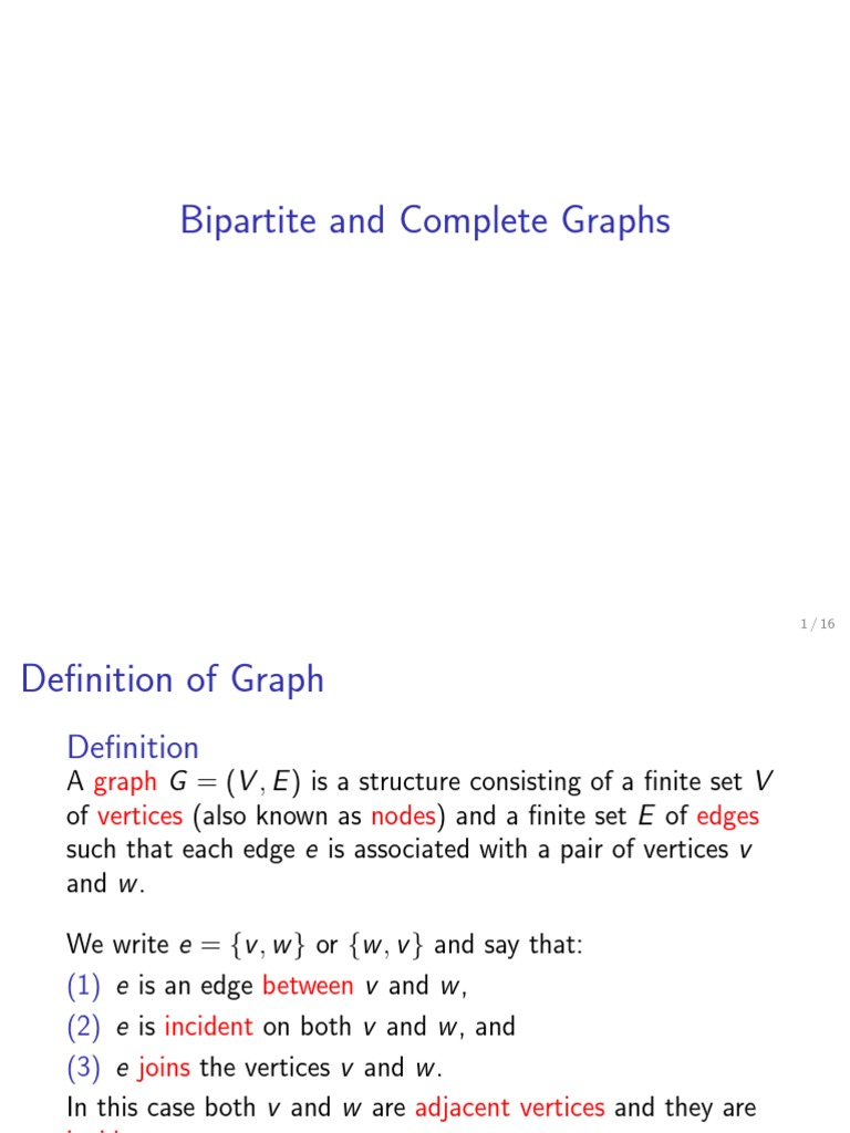 Bipartite Graphs | PDF | Vertex (Graph Theory) | Mathematics