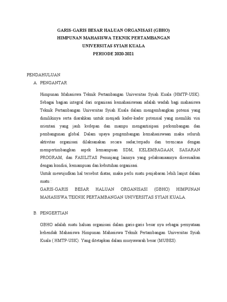 GBHO HMTP-USK 2020-2021 | PDF