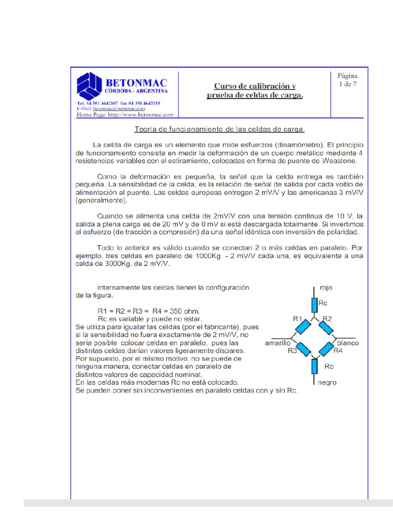 Verificación y Calibración-Celdas de Carga. | PDF