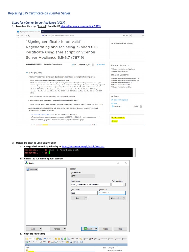 Replacing STS Certificate On Vcenter Server | PDF | Computing Platforms | Operating System Families