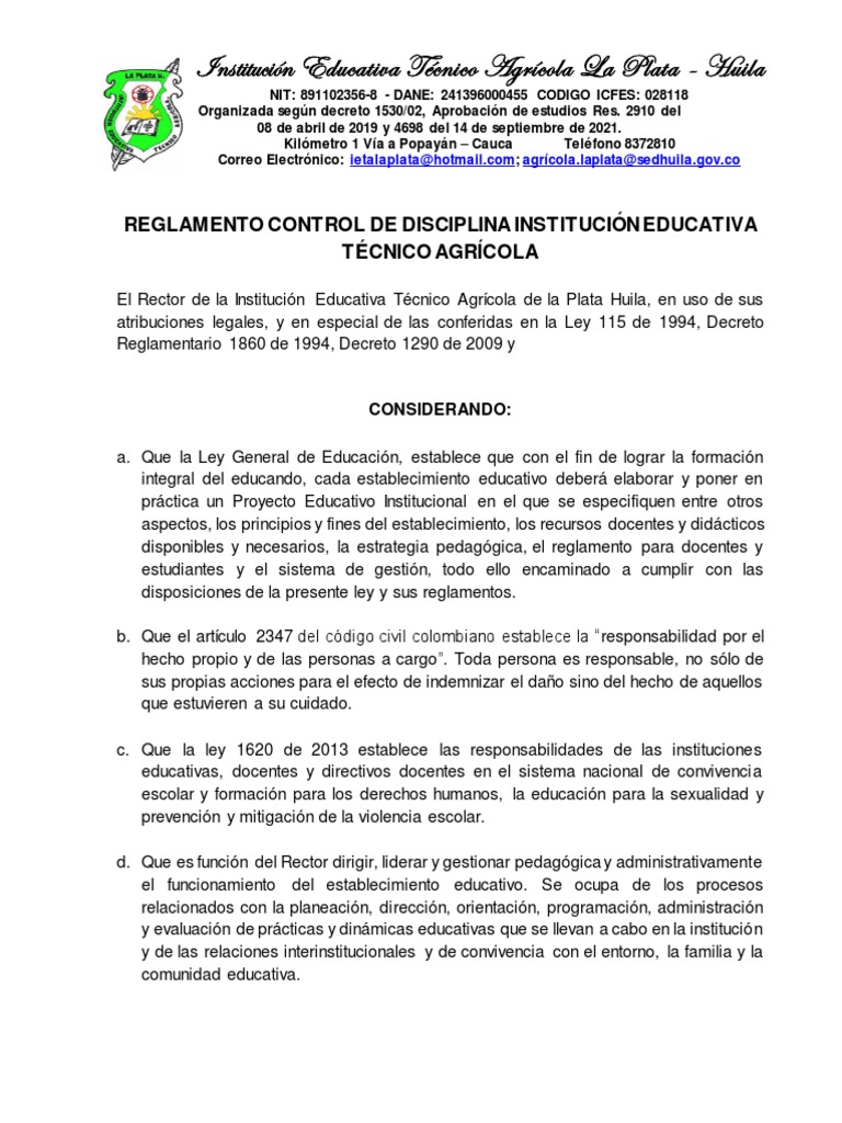 Reglamento Disciplina | PDF | Maestros | Regulación