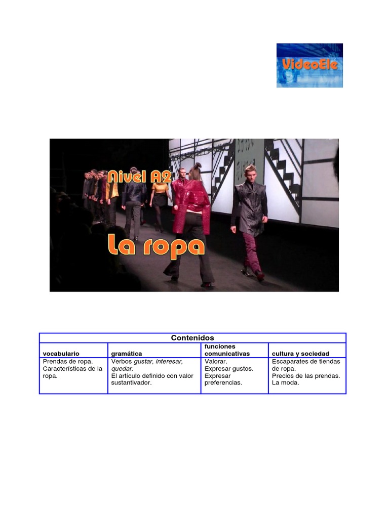 A2 La-Ropa Actividad | PDF | Ropa | Camisa