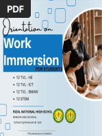 Work Immersion Program Culmination | PDF