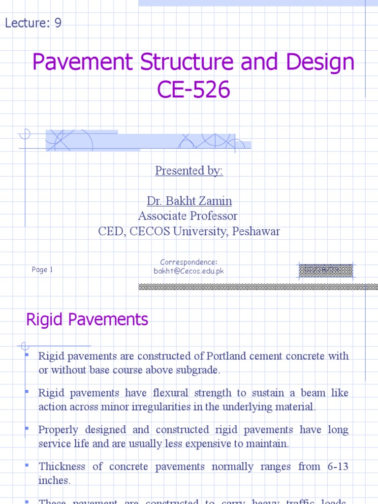 Lect. No. 9 Rigid Pavement Design | Download Free PDF | Construction Aggregate | Concrete