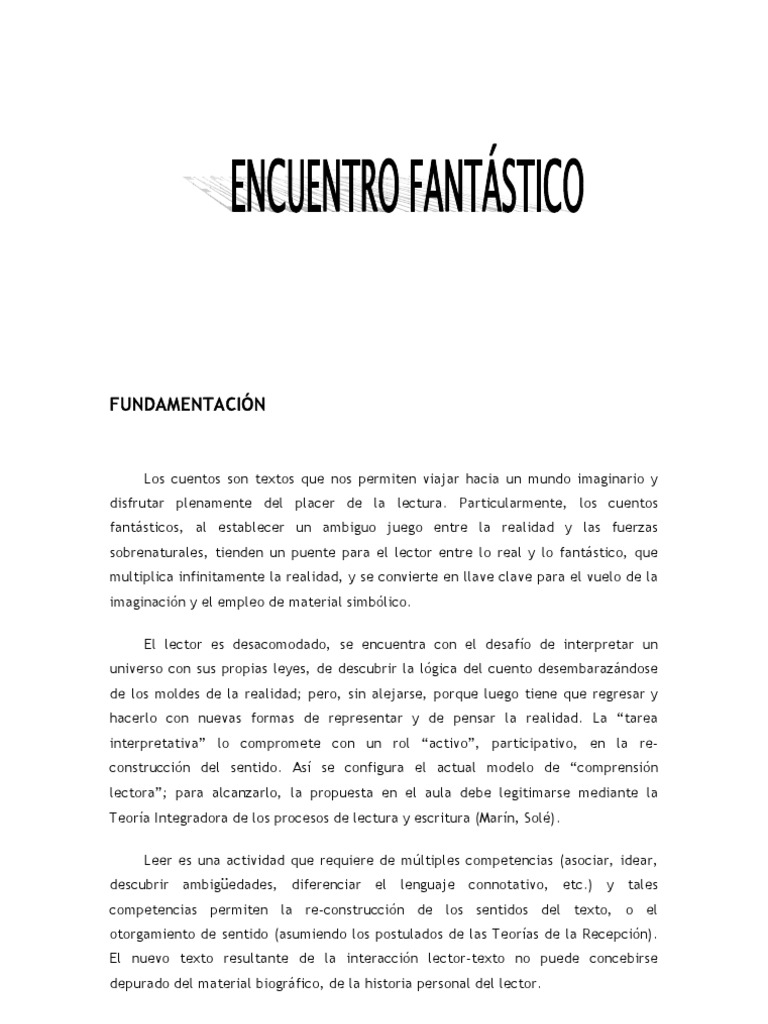 Cuentos Fantasticos | PDF | Lectura (proceso) | Comprensión lectora