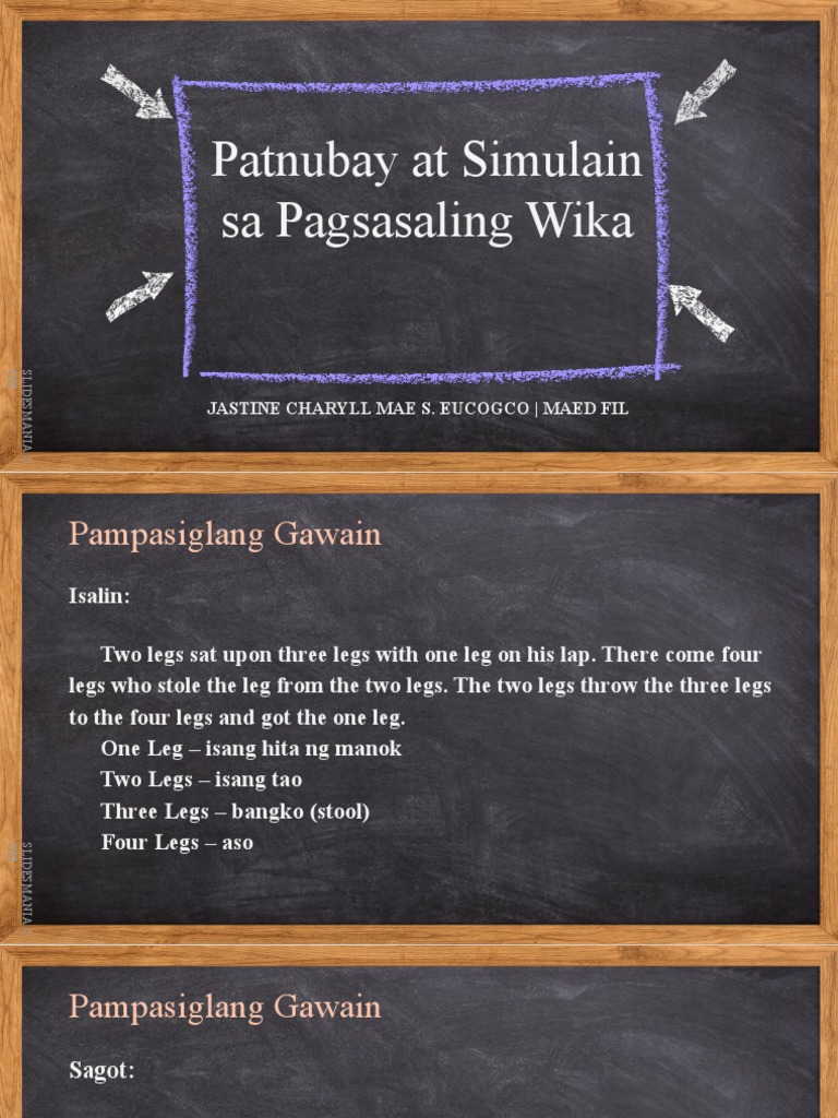 Patnubay at Simulain Sa Pagsasaling Wika | PDF