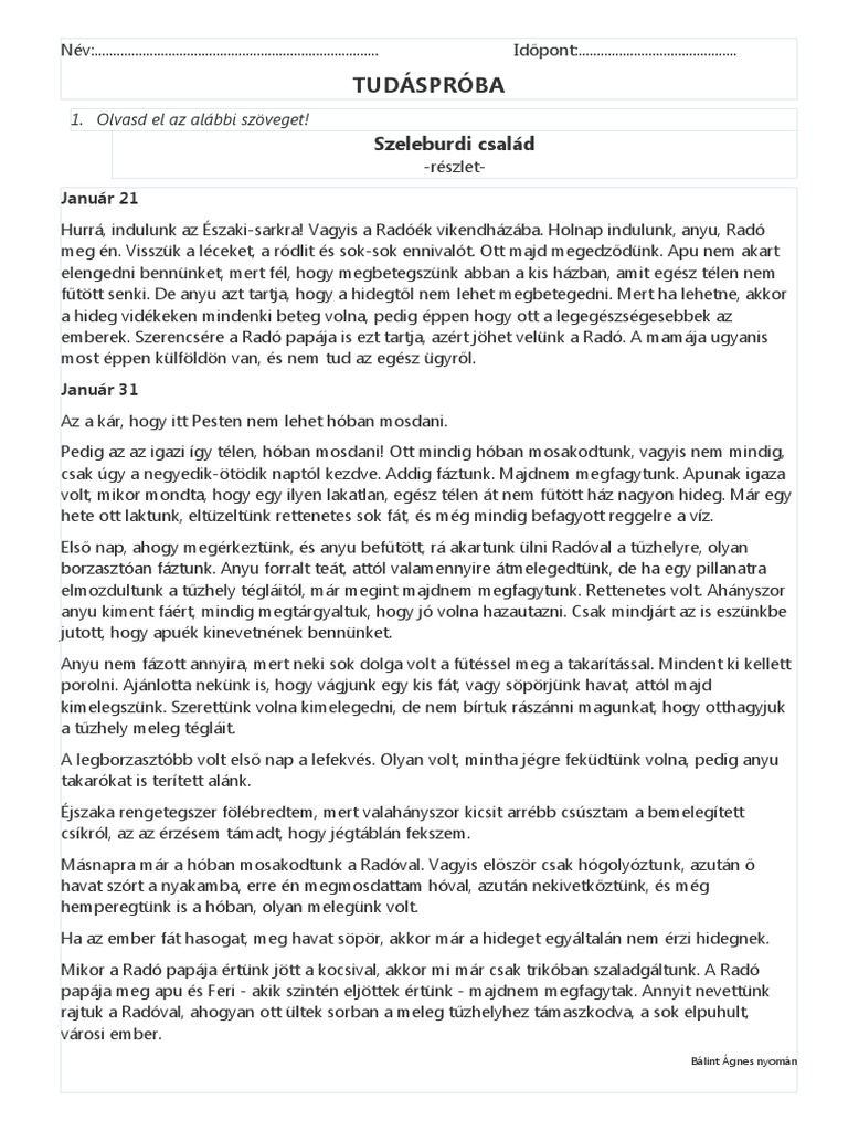 Tudasproba Szeleburdi Család | PDF