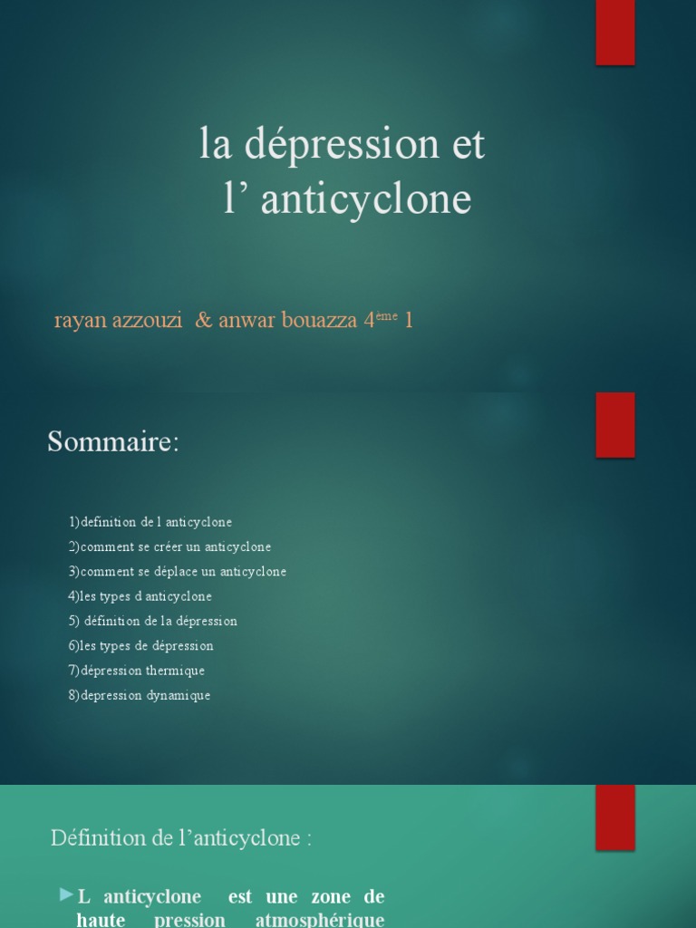 Anticyclone et Dépression : Définitions et Types | PDF | Atmosphère ...