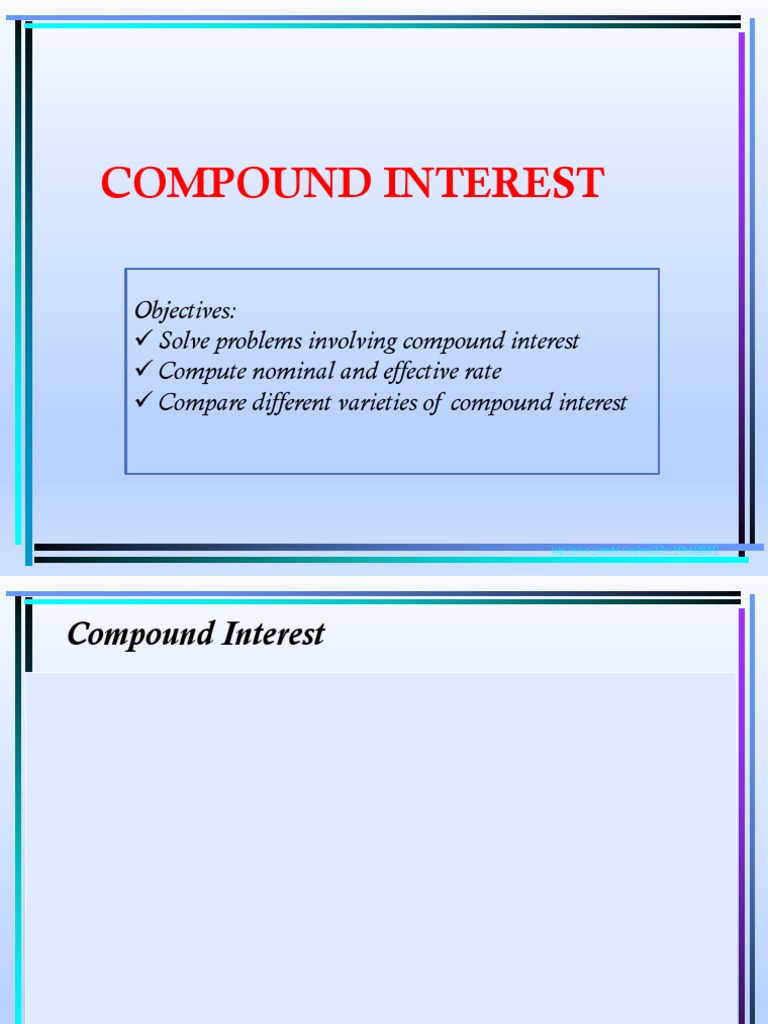 Lesson 1.6 Compound Interest | PDF | Present Value | Compound Interest