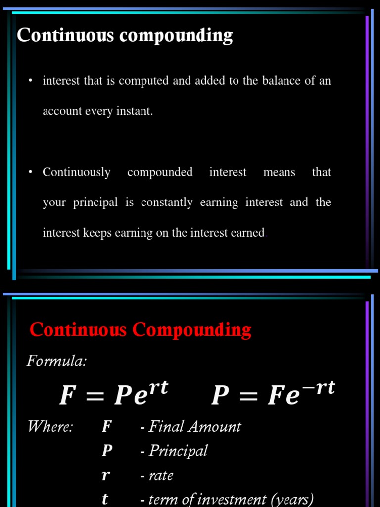 Lesson 1.8 Continuous Compounding | PDF