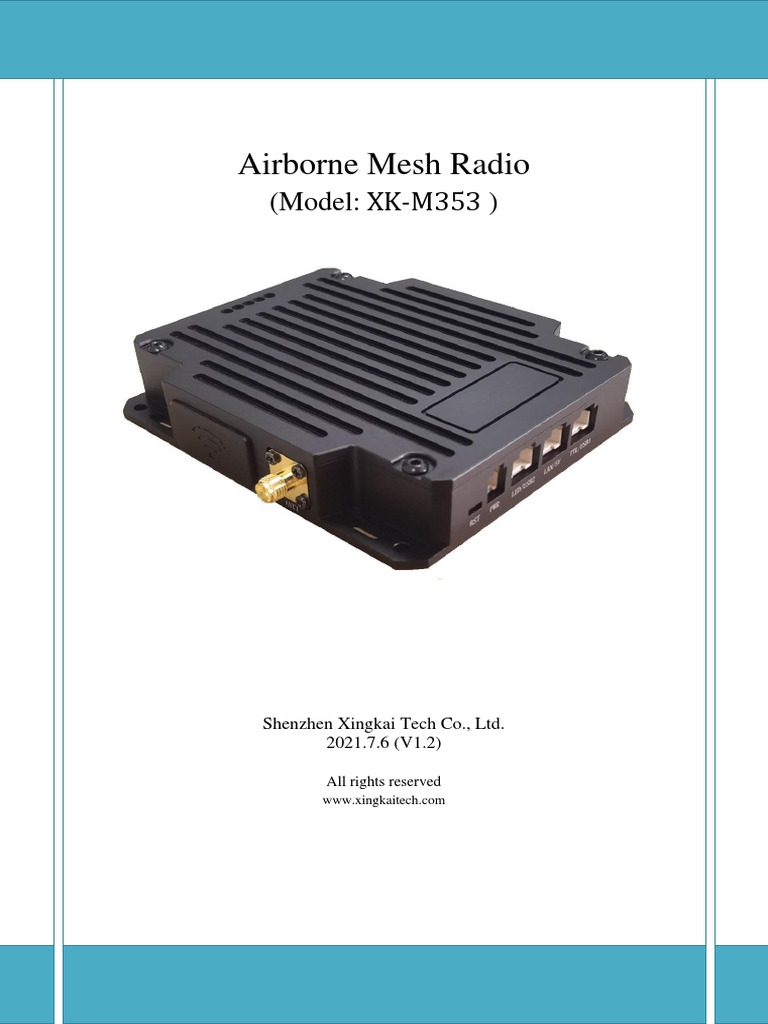 Airborne Mesh Radio XK-M353 | PDF | Wireless Ad Hoc Network | Computer ...