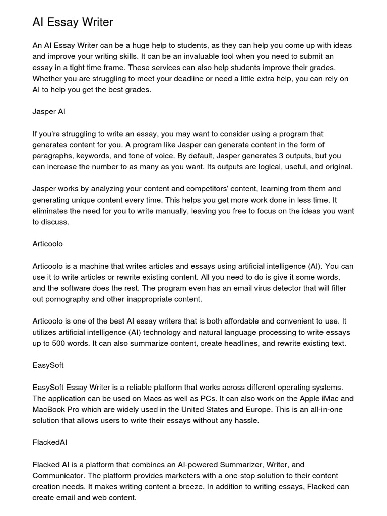 AI Essay Writerhvigk | PDF | Artificial Intelligence | Intelligence (AI) & Semantics