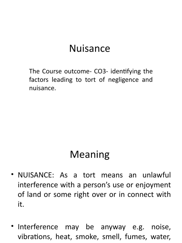 Nuisance | Download Free PDF | Nuisance | Trespass