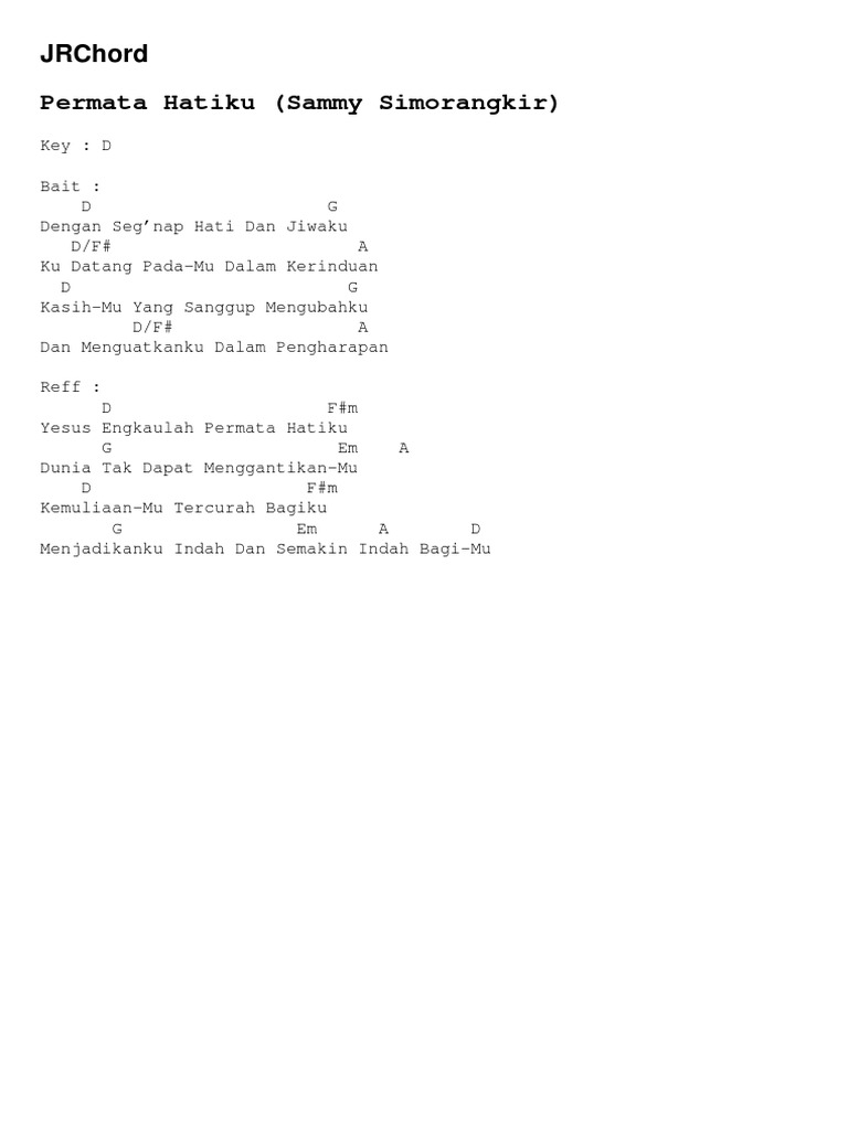 Permata Hatiku Sammy Simorangkir | PDF