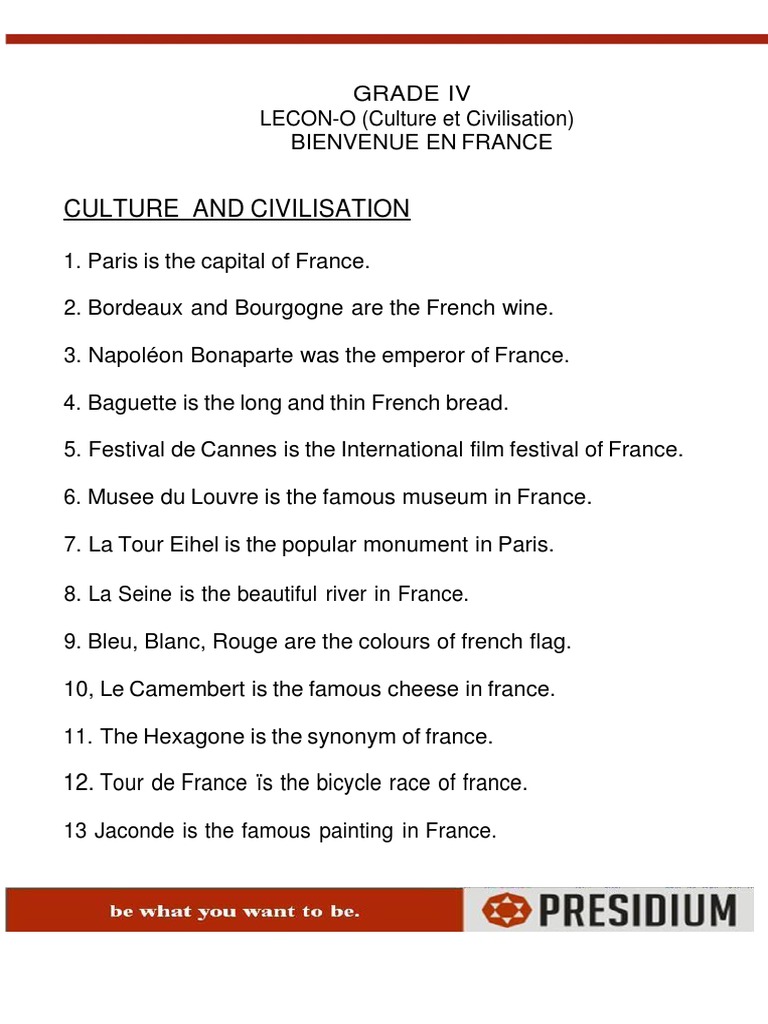 Grade 4 French WS - 6 | PDF