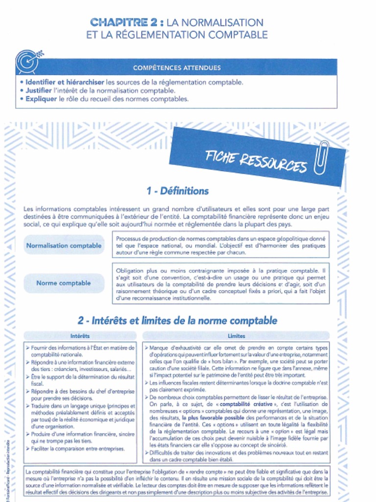 Chapitre 2 La Normalisation Et La Règlementation Comptable | PDF