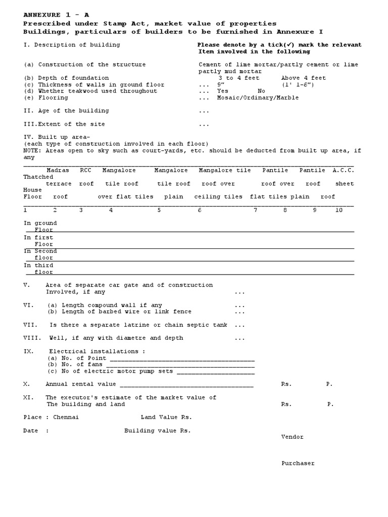 ANNEXURE 1 A - Stamp Act 3 | PDF | Roof | Tile