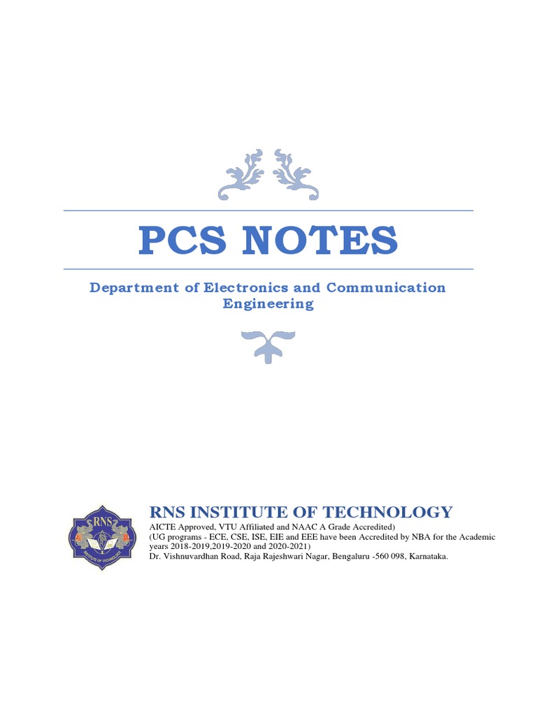 PCS Notes | PDF | Engineering | Teachers