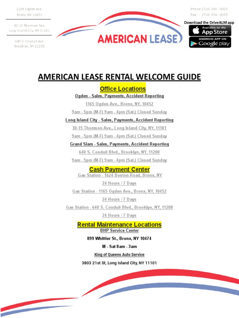 American Lease Welcome Guide | PDF | Law