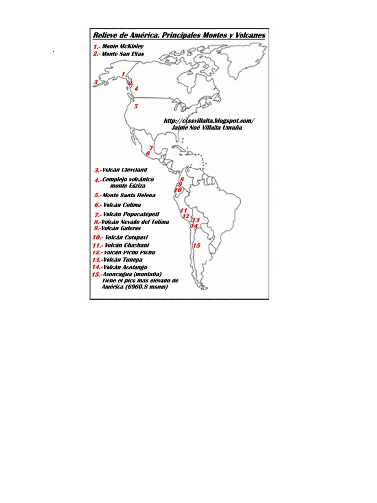 Mapa de America Volcanes | PDF