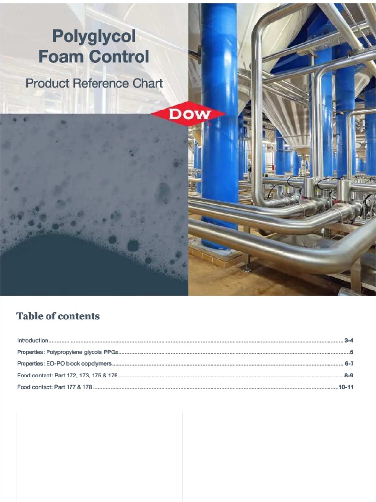 PDF Polyglycol Foam Control Agents Reference Chart Compress | PDF