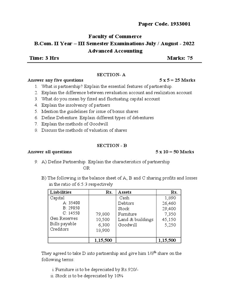 SEM III - Advanced Accounting (EM) | PDF | Valuation (Finance ... SEM III - Advanced Accounting (EM) | PDF | Valuation (Finance ...
