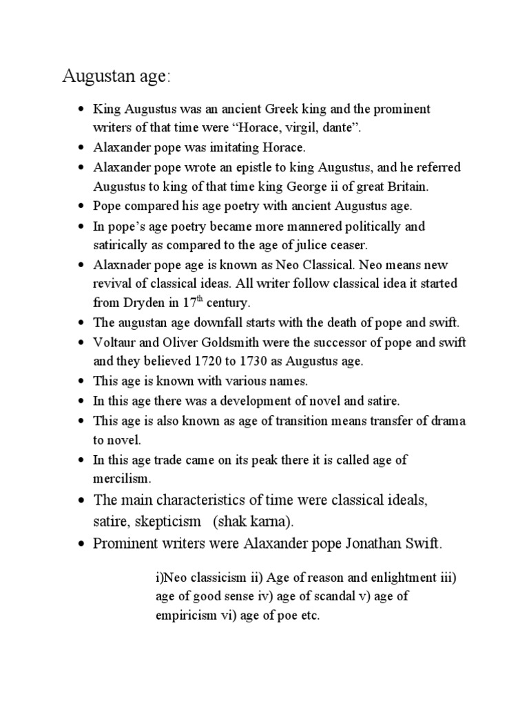 Augustan Age Transcendentalist Movement, Amatory Fiction, Cavilar Poet ...