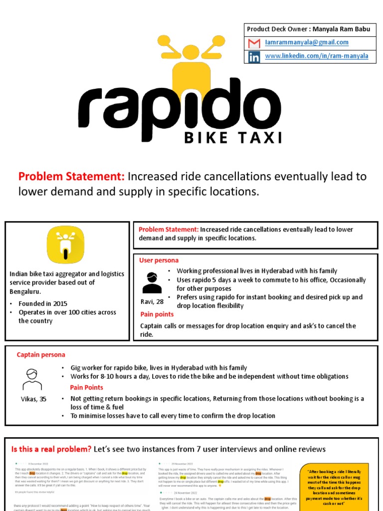 Rapido Product Deck | PDF | Service Industries