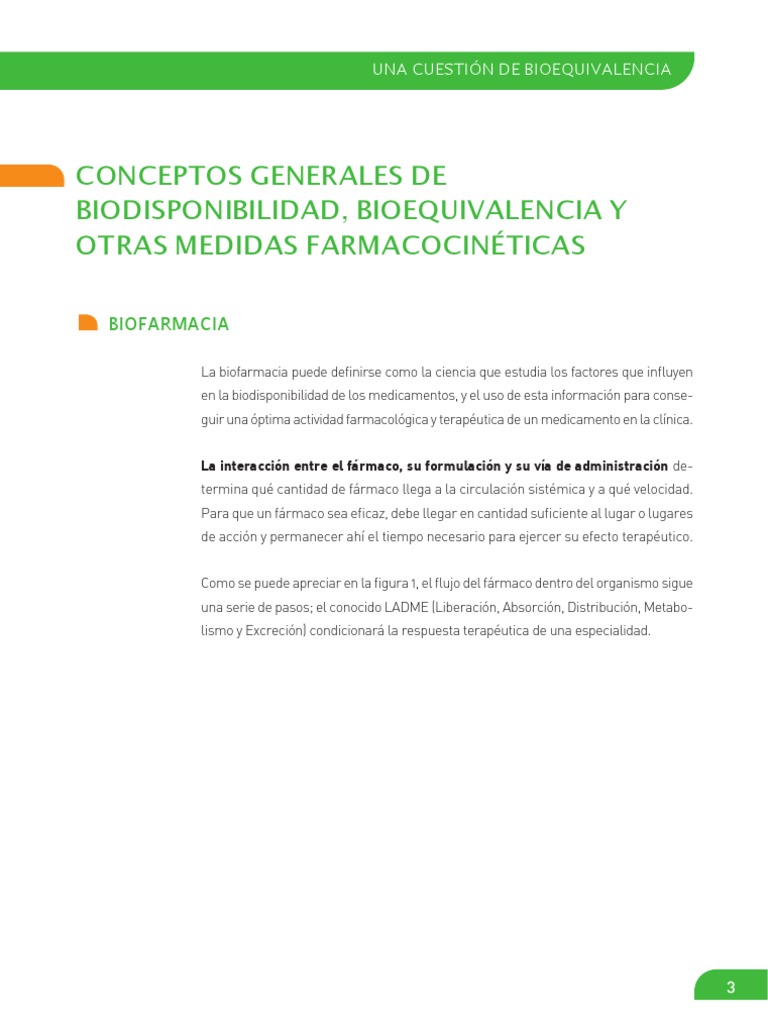 Bioequivalencia: CONCEPTOS - GENERALES | PDF | Medicamentos con receta ...