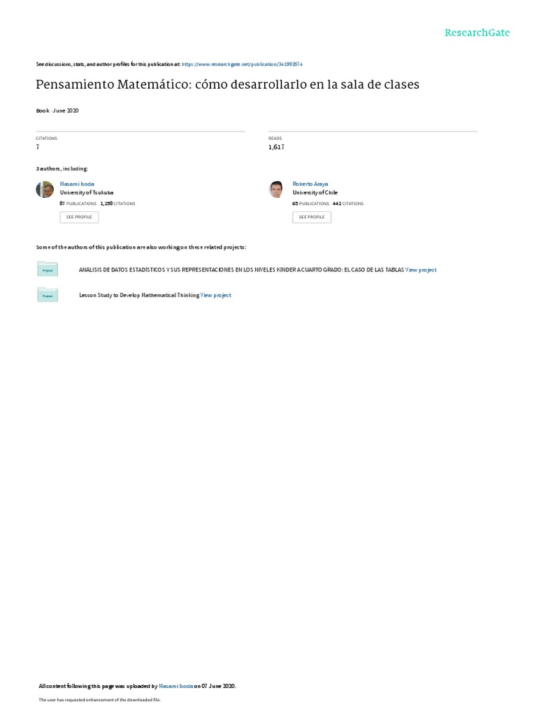 Pensamientomatematico Segundaedicion Roberto Araya | PDF | Maestros ...