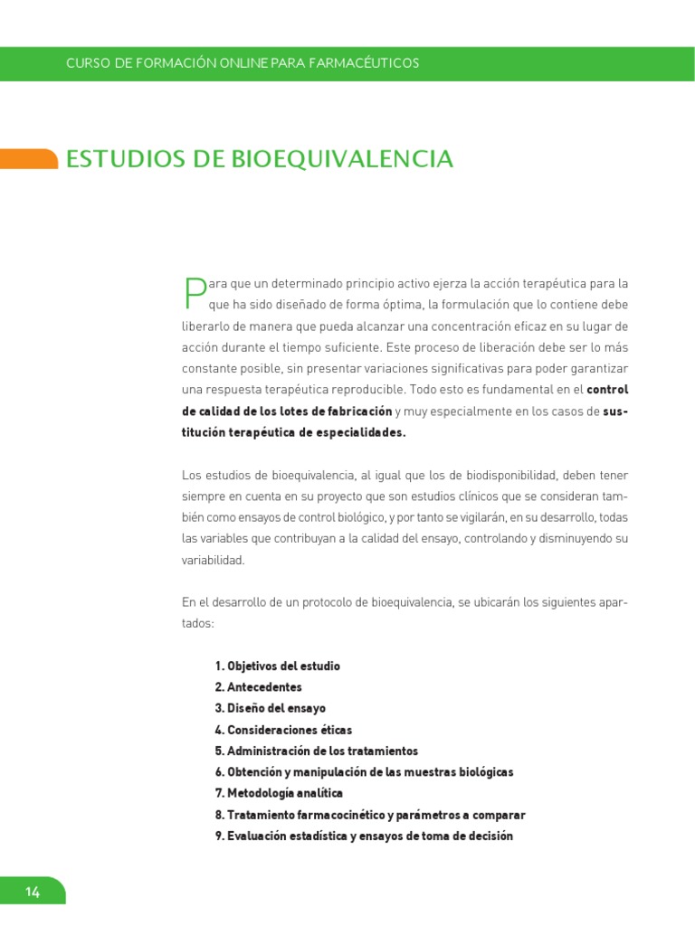 Bioequivalencia: ESTUDIOS | Descargar gratis PDF | Farmacocinética ...