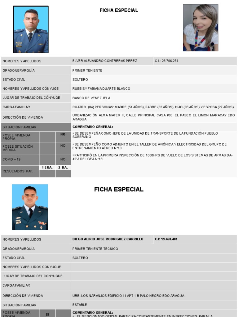 Ficha Complementaria Tecnicos (Actualizada) | PDF | Matrimonio