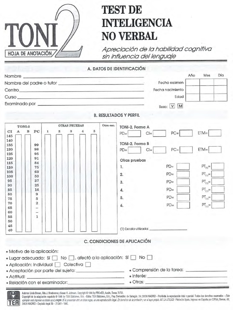 Hoja de Respuestas Toni-2 | PDF