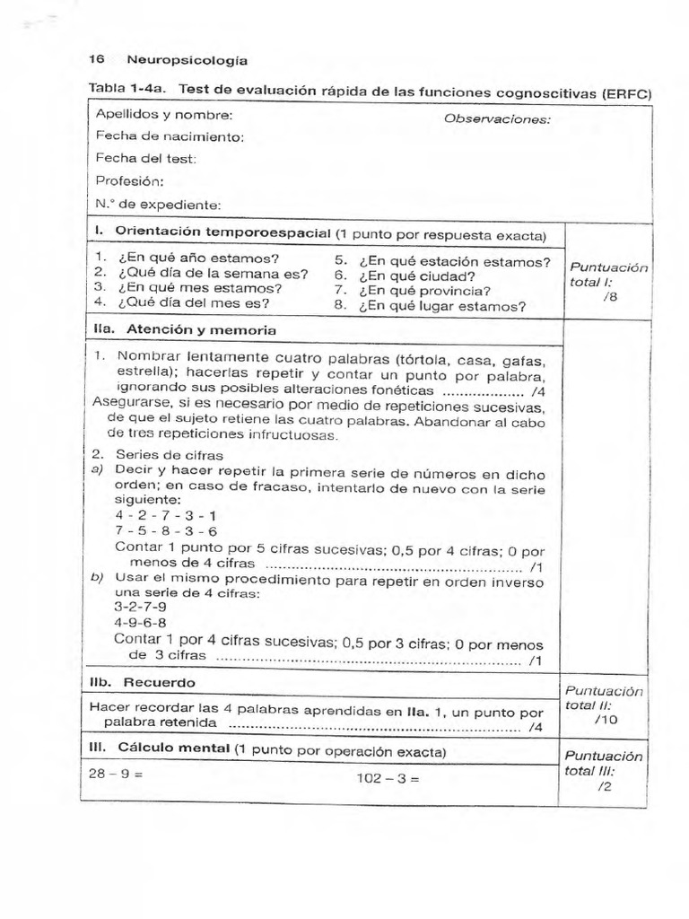 Cuestionario ERFC | PDF