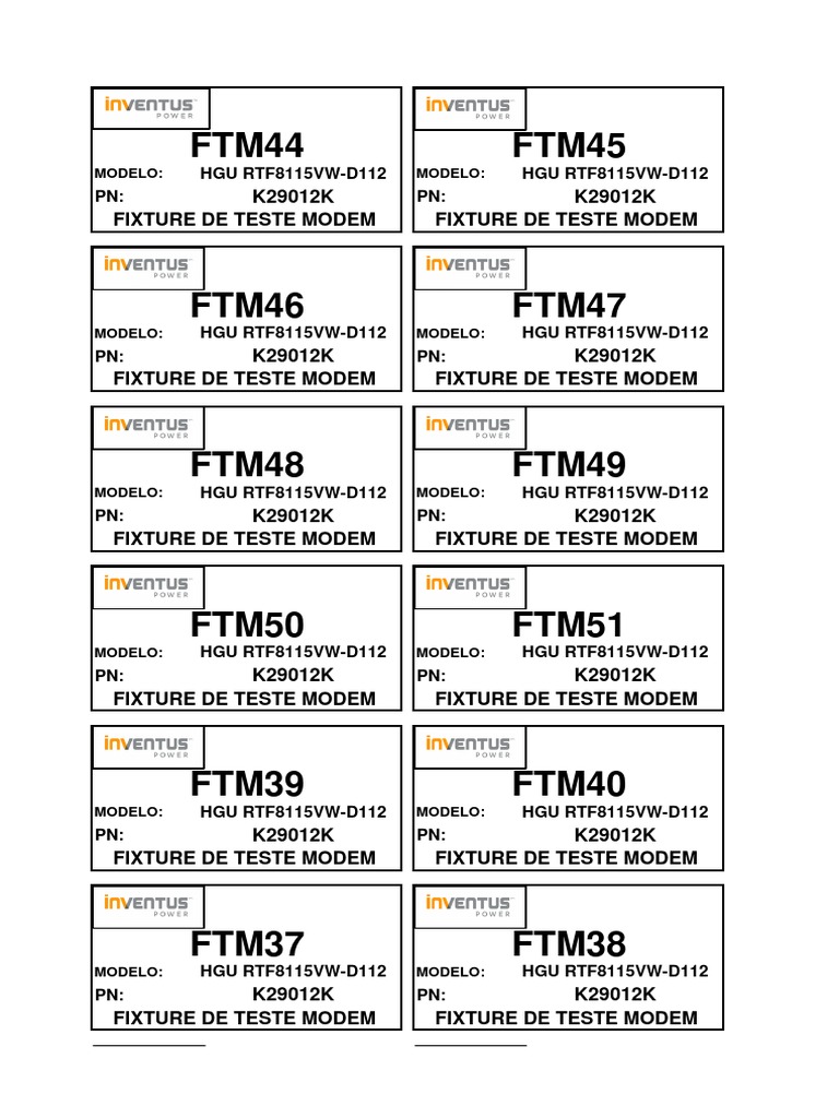 Etiquetas Teste FTM | PDF