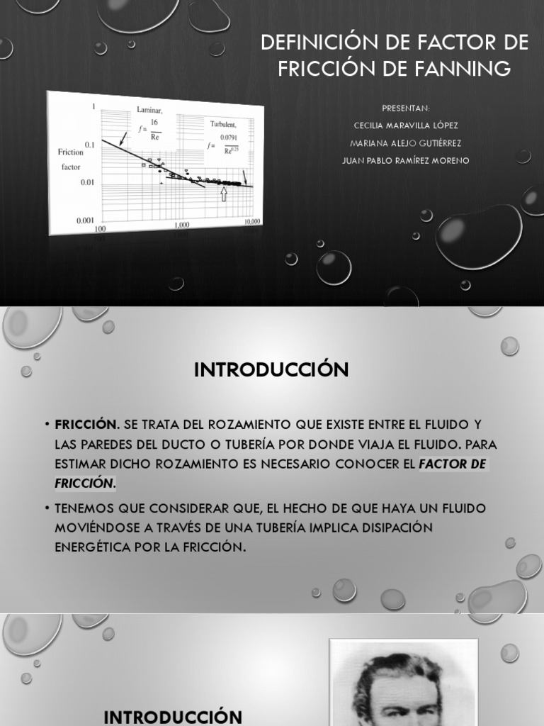Definición de Factor de Fricción de Fanning | PDF | Fricción | Numero ...