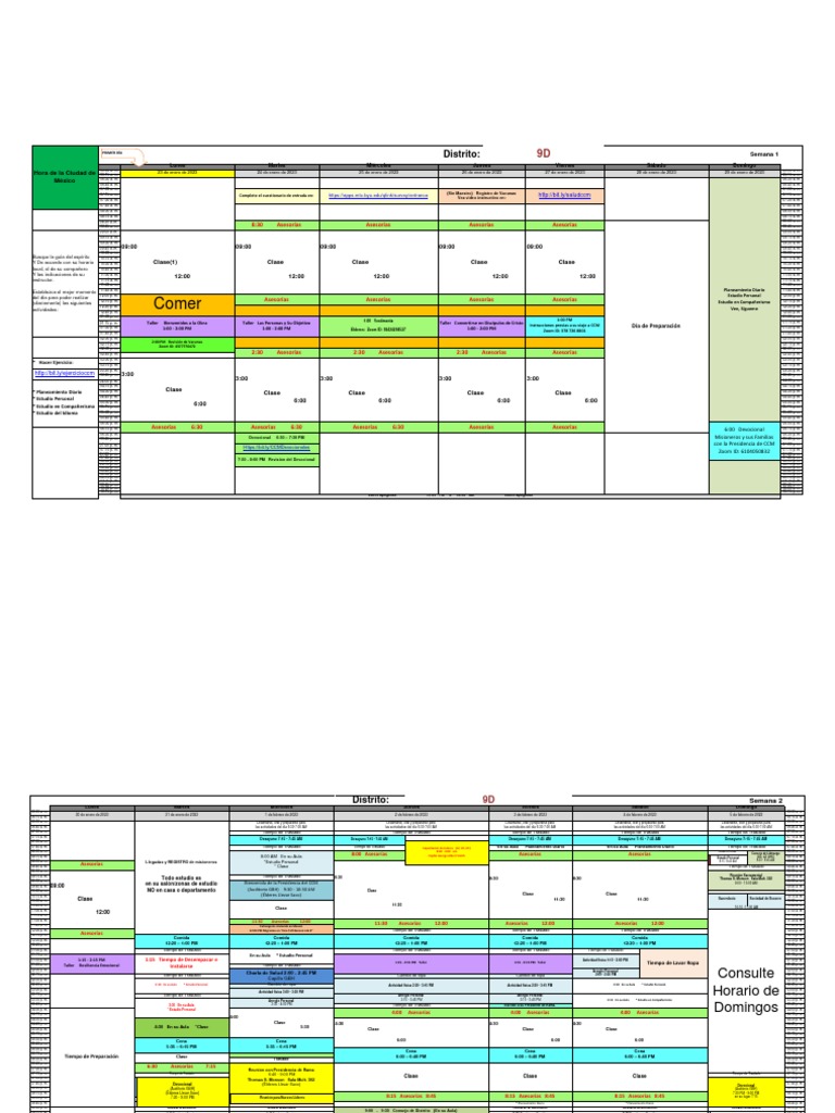 Horario 9D | PDF