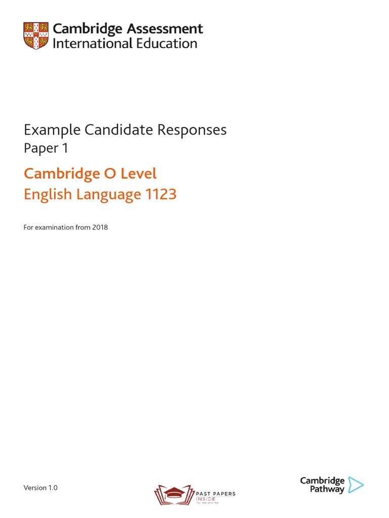 1123 Example Candidate Responses Paper 1 For Examination From 2018 ...