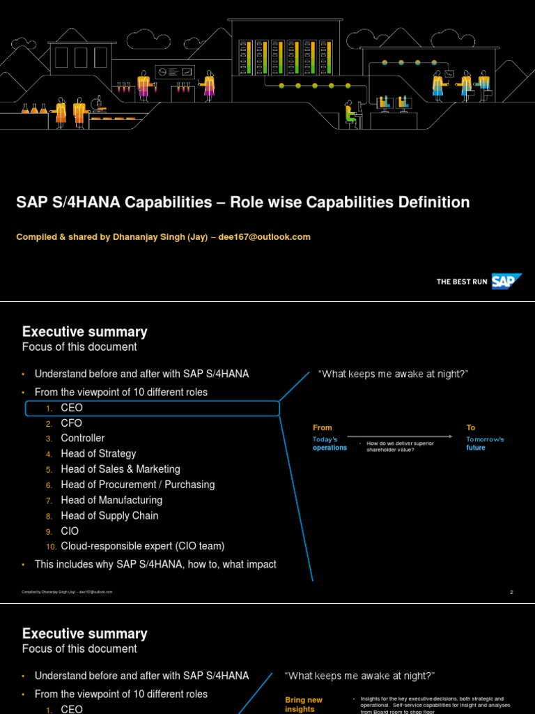 SAP S4HANA Capabilities - Roles | PDF | Analytics | Chief Financial Officer