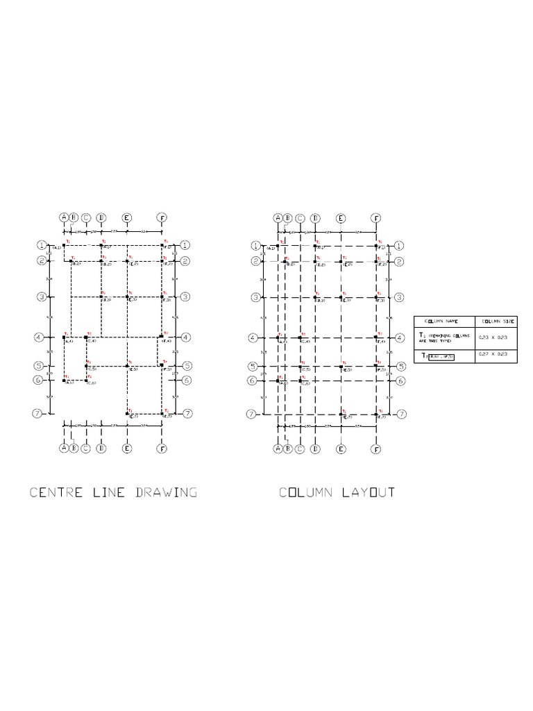 Column Layout and Centreline | PDF