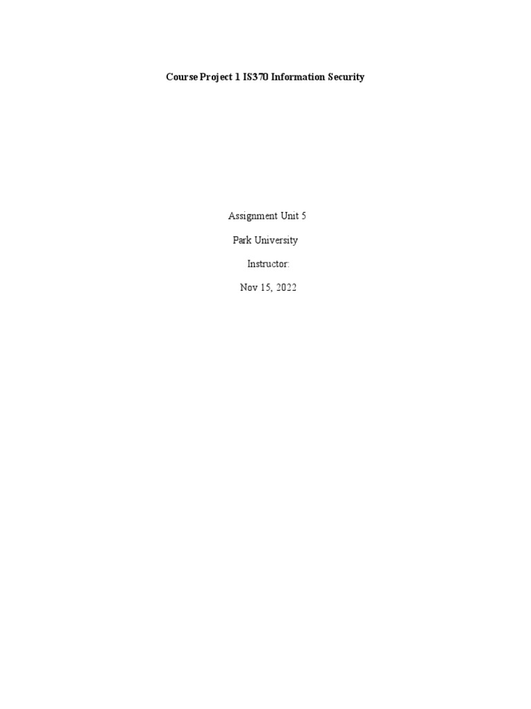 IS370 Cybersecurity Course Project Overview | PDF | Cryptography ...