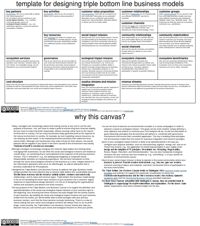 Triple Canvas 2018 | PDF | Ecosystem | Business Model
