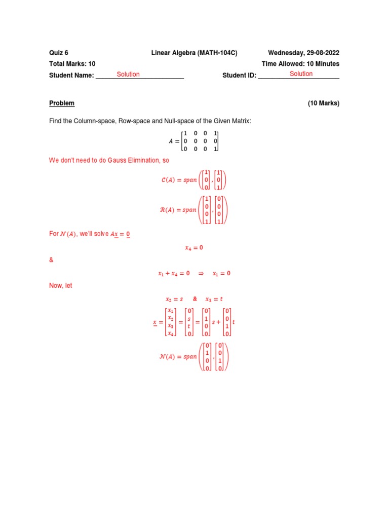 Quiz 6b Solution | PDF