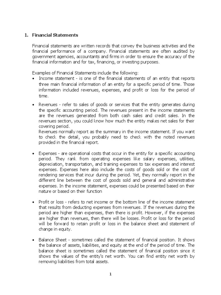 Understanding Financial Statements | PDF | Equity (Finance) | Expense