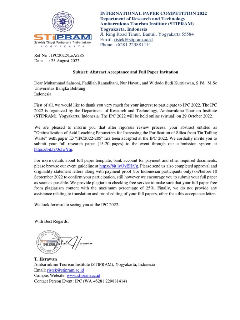 1 IPC 2022 - LoA - 286 | PDF