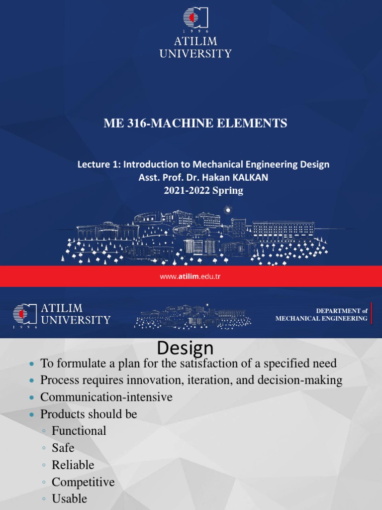 Lecture 1 Introduction To Mechanical Engineering Design | PDF | Engineering Tolerance | Strength ...