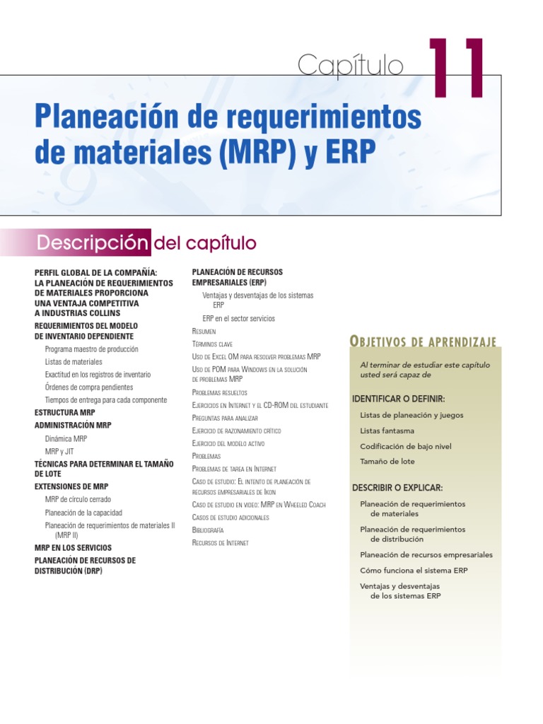 Capitulo MRP Administracion de La Produccion | PDF | Planificación de recursos empresariales ...