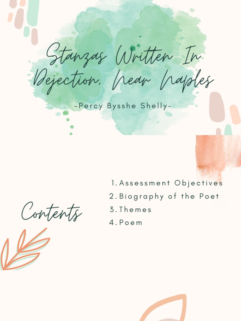 Stanzas Written in Dejection | PDF | Percy Bysshe Shelley