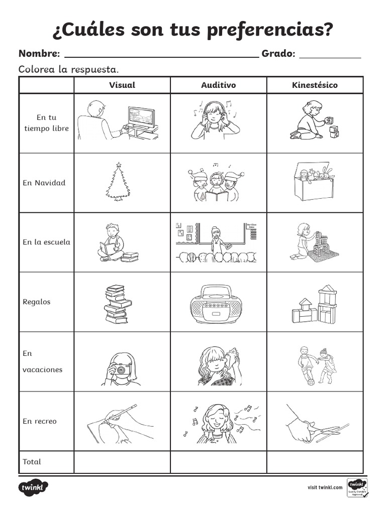 Cuales Son Tus Preferencias Ficha de Actividad | PDF